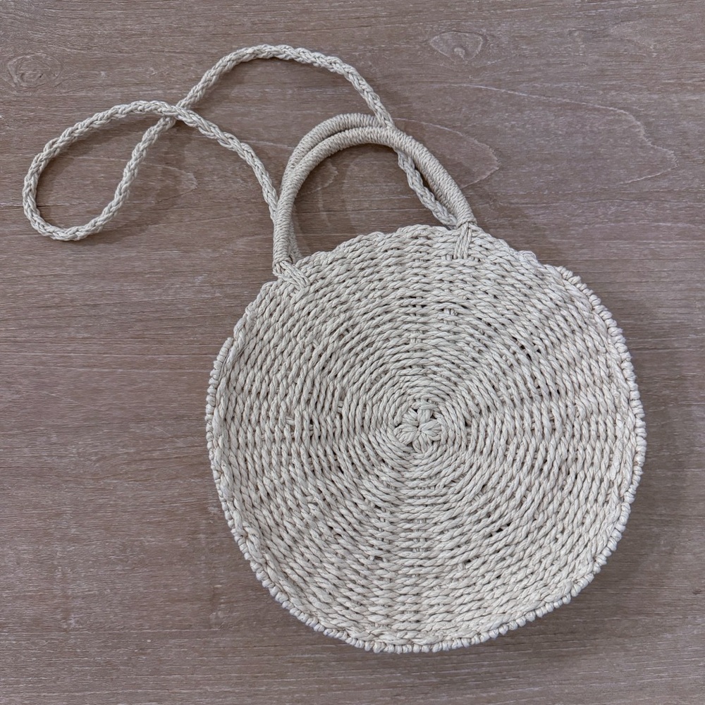 Circle Straw Tote Bag - Gem